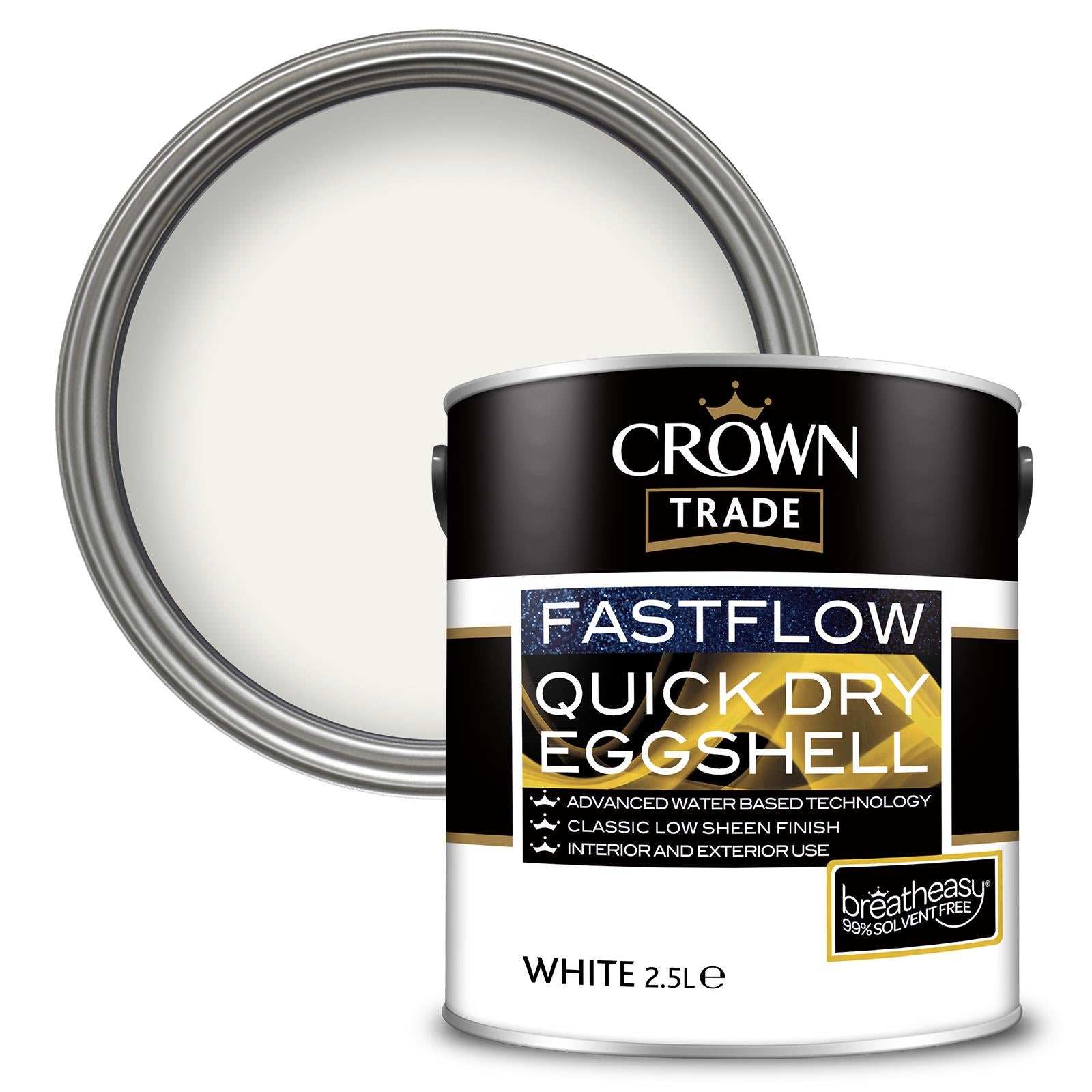 CROWN FASTFLOW QD EGGSHELL 2.5L - WHITE - Chartway Building Supplies