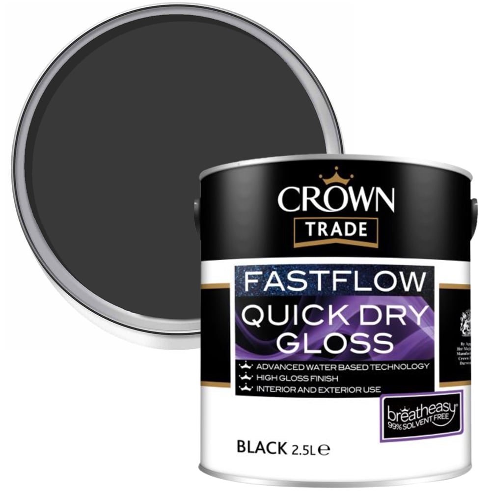 CROWN FASTFLOW QD GLOSS 2.5L - BLACK - Chartway Building Supplies