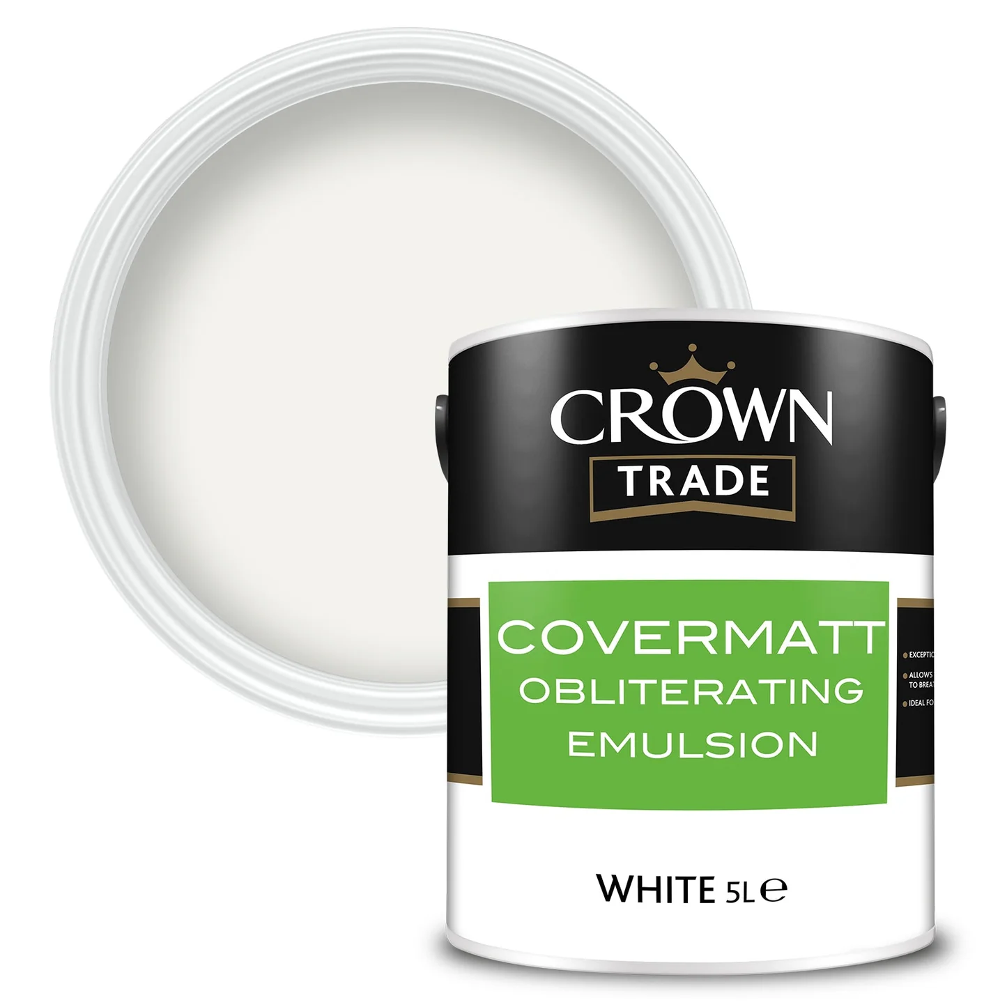 CROWN TRADE COVERMATT OBLITERATING EMULSION 5L - WHITE - Chartway ...
