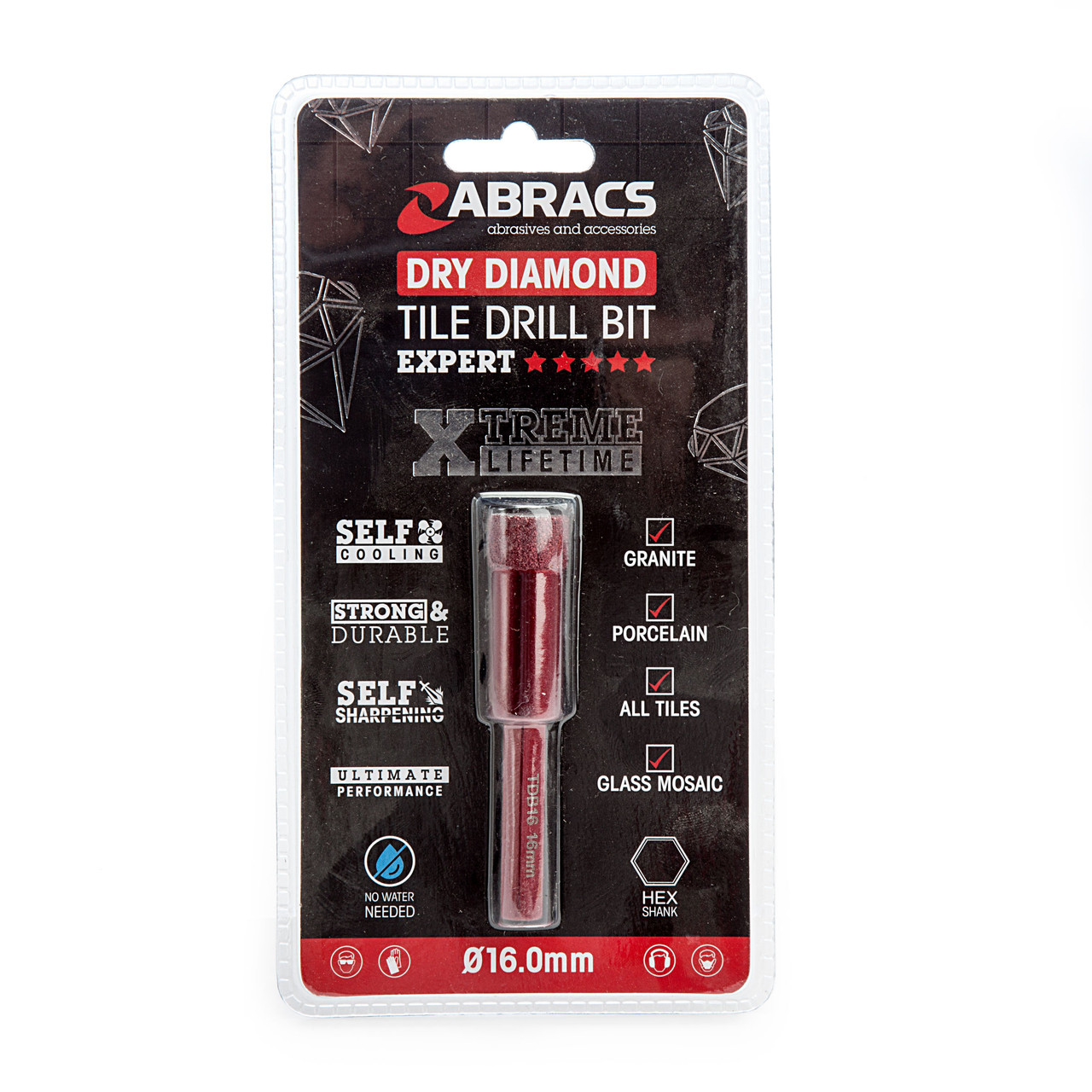 ABRACS DRY DIAMOND TILE DRILL BIT - 16mm (TDB16) - Chartway Building ...