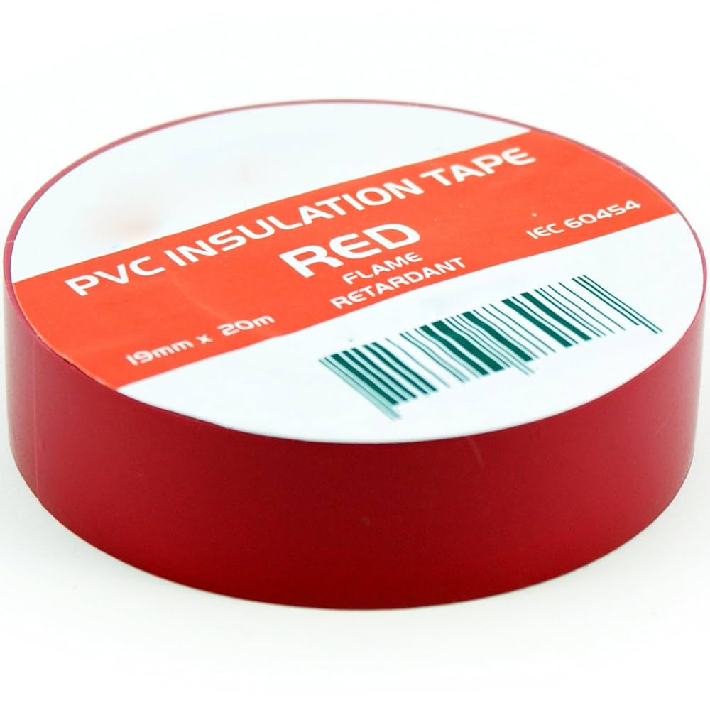 ELECTRICAL INSULATION TAPE 20M x 19MM - RED - Chartway Building Supplies